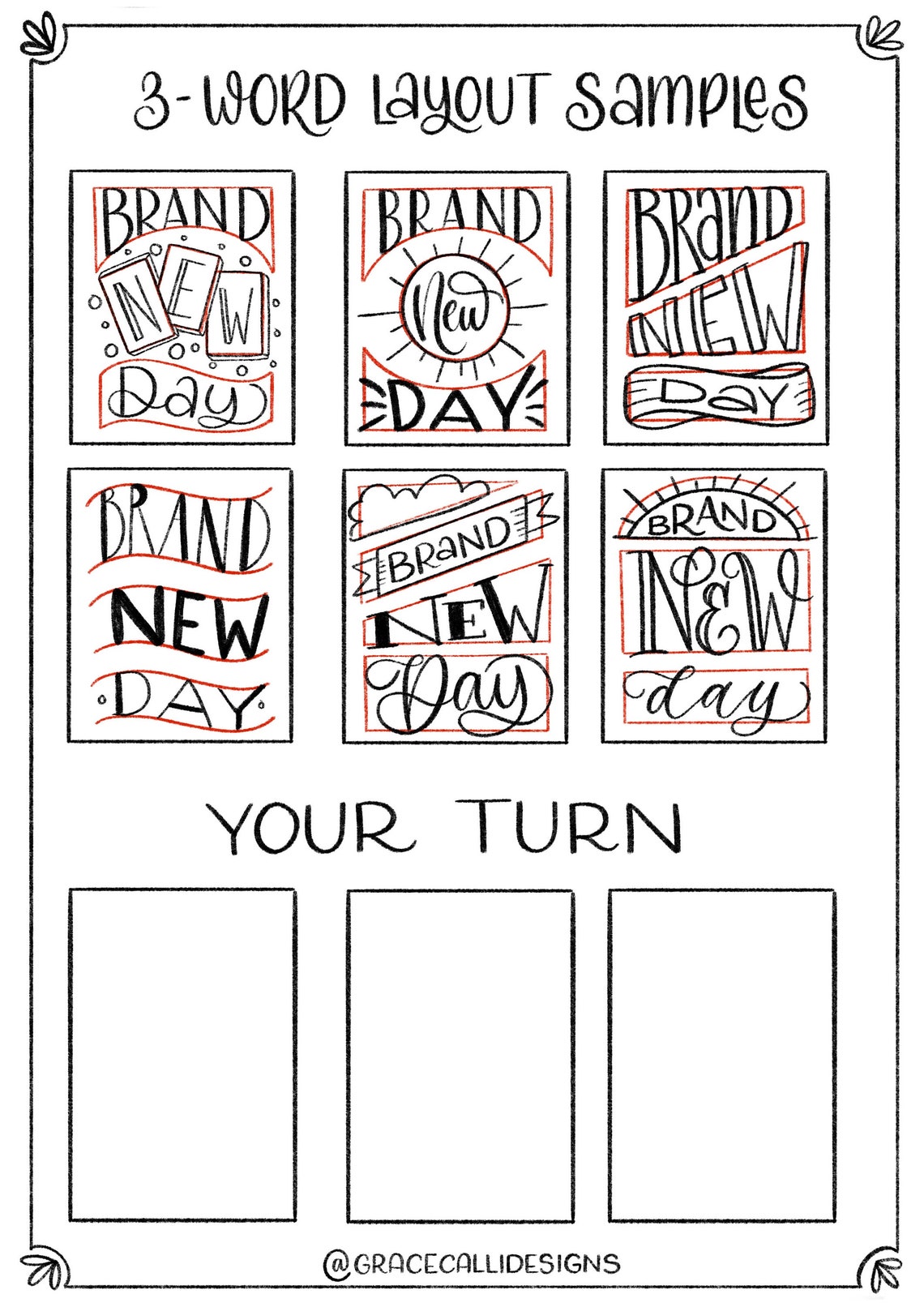 Creative Lettering Workbook (combining Doodles, Letters and Mixing ...