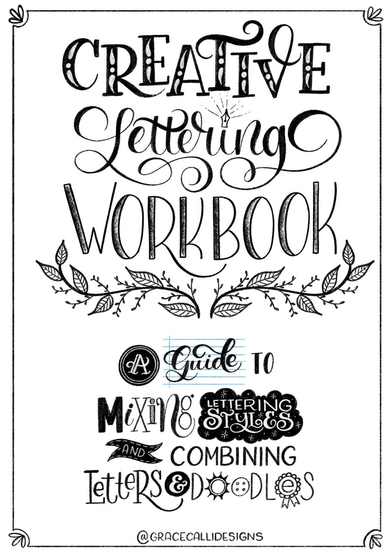 Creative Lettering Workbook (combining Doodles, Letters and Mixing ...