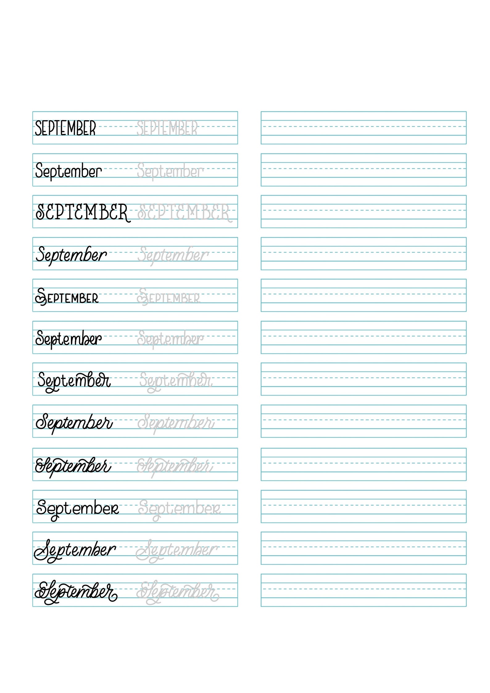 12 Handwriting Styles for 12 Months Workbook PDF and - Etsy UK