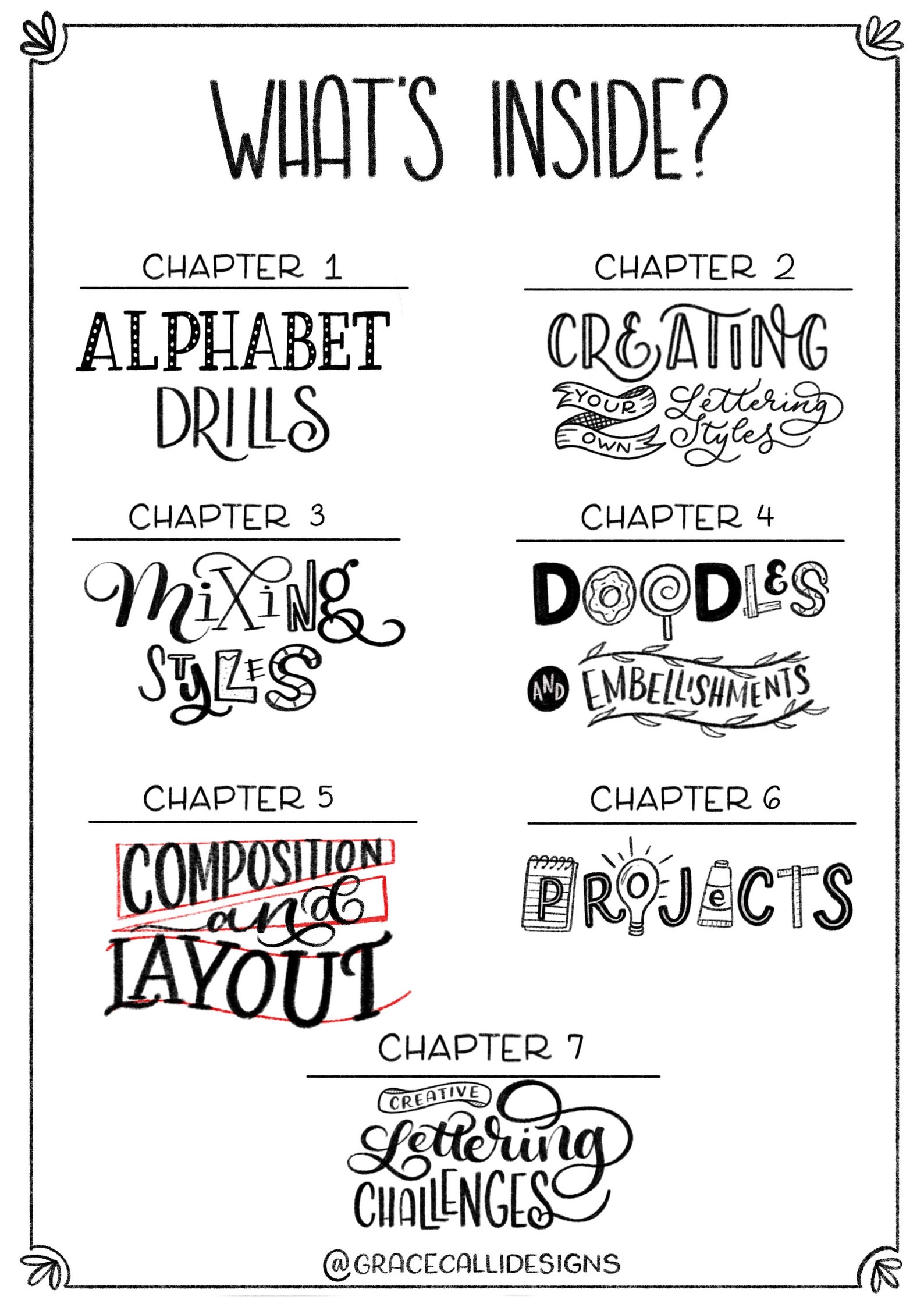 Creative Lettering Workbook (combining Doodles, Letters and Mixing ...