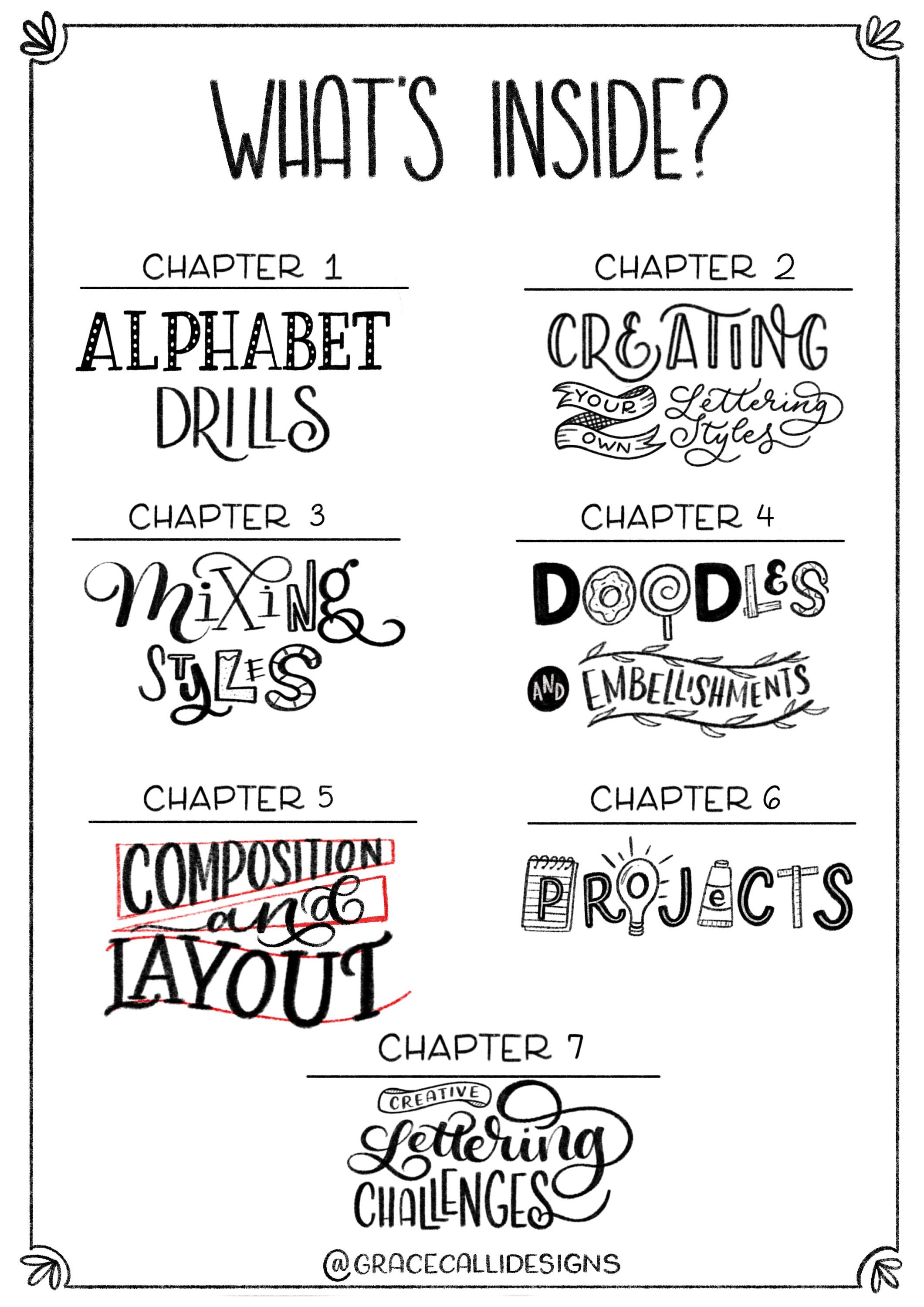 Creative Lettering Workbook (combining Doodles, Letters and Mixing ...
