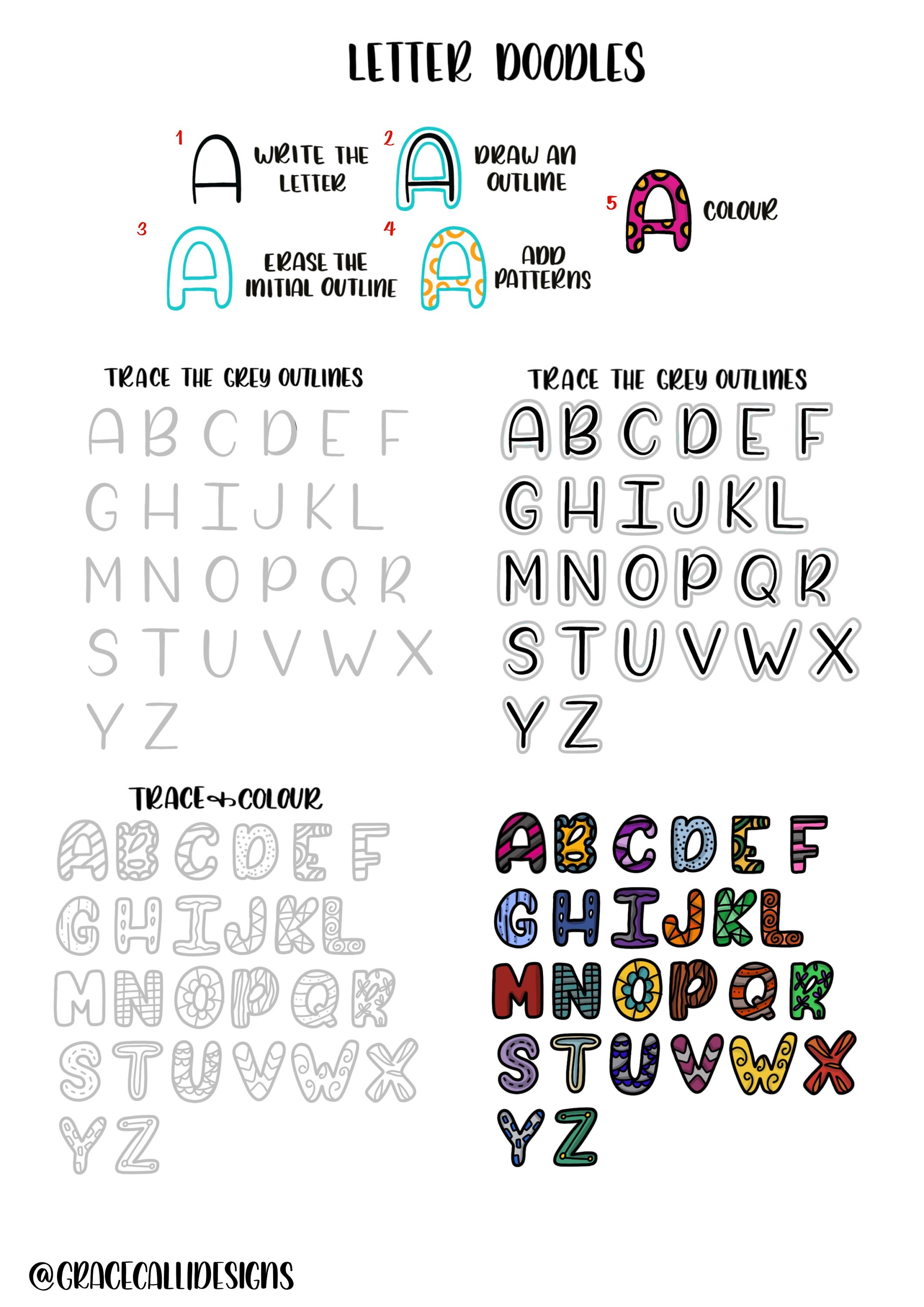 Step-by-step Doodle Workbook (pdf/procreate iPad Files) - Etsy