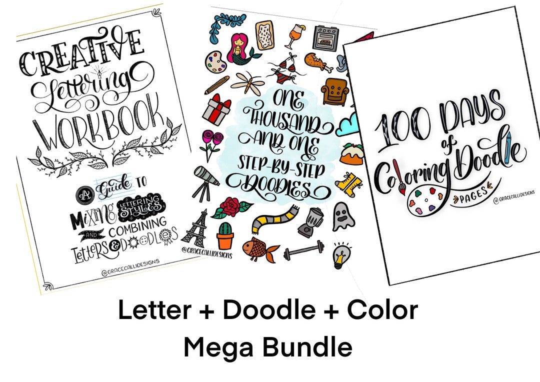 SALE: Letter + Color + Doodle Mega Bundle - Etsy