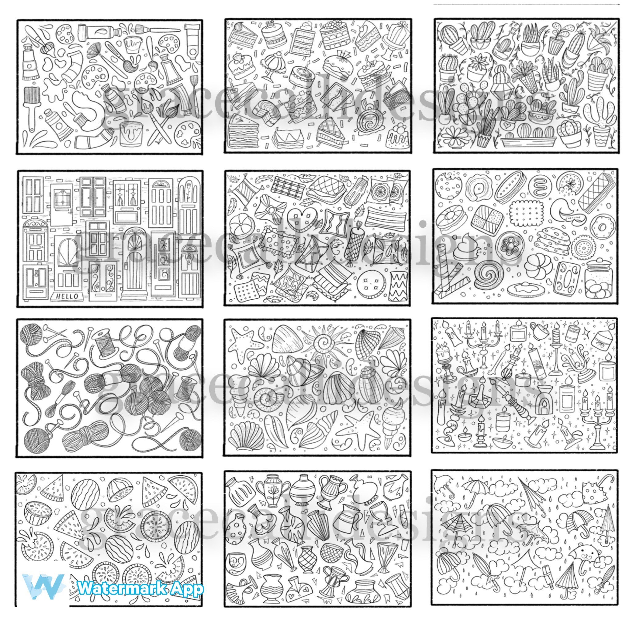 Complete: 100 Days of Coloring Doodle Pages - Etsy