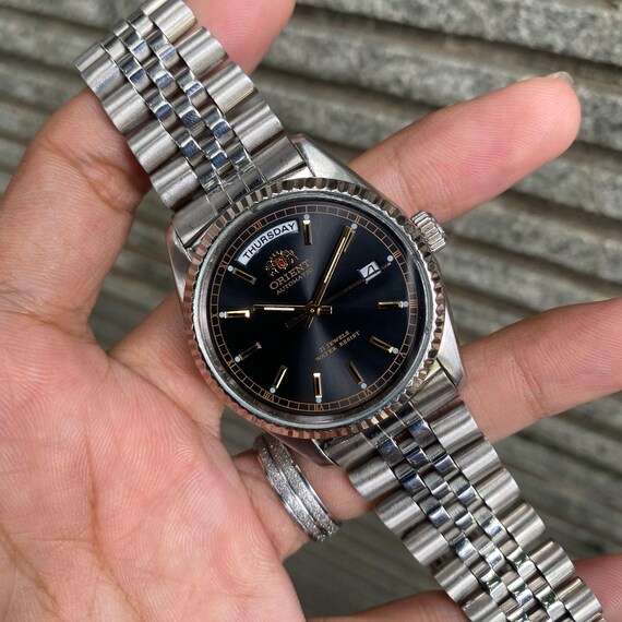 RARE ORIENT President Day Date Black Dial Automatic F… - Gem