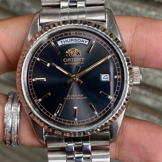 RARE ORIENT President Day Date Black Dial Automatic F… - Gem
