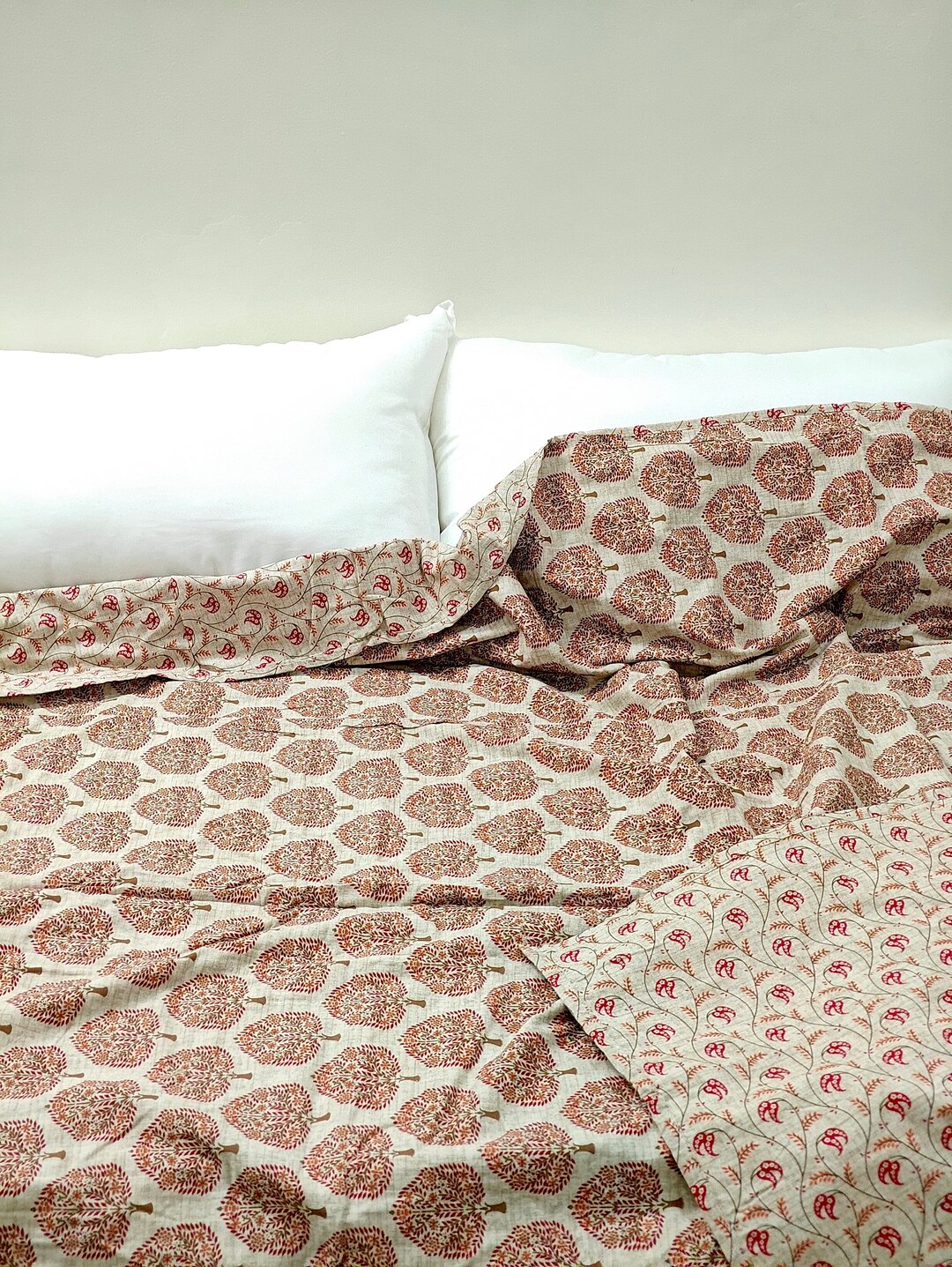 Indian Mughal Hand Block Print Cotton Reversible Dohar for Home, 60x90 ...