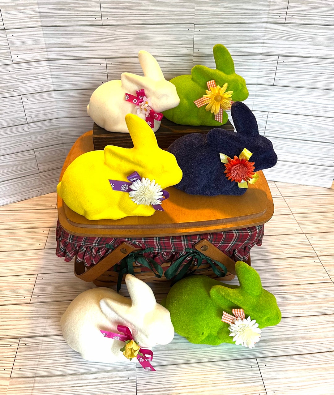 Flocked Easter Bunny, Flocked Bunny, Easter Centerpiece, Easter ...