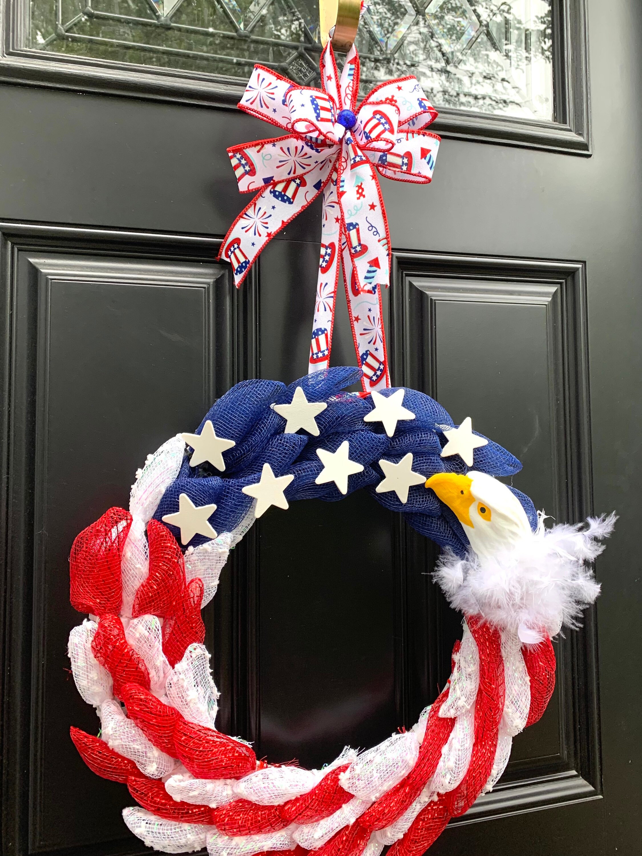Eagle wreath Patriotic decor Red White Blue Memorial Day | Etsy