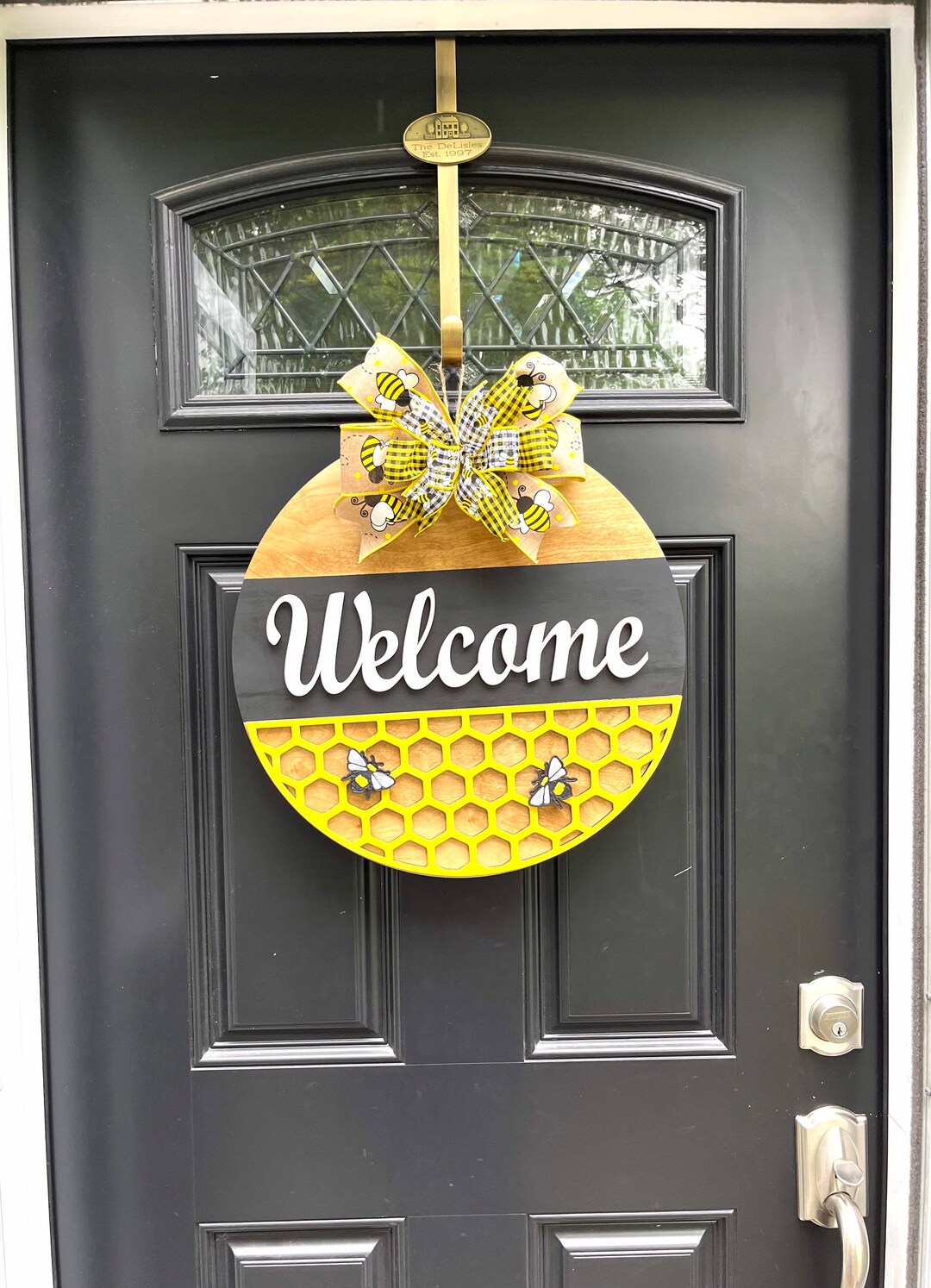 Bee Door Hanger, Bee Hive, 3D Welcome Bee Hive, Bee Door Sign, Bee Door ...