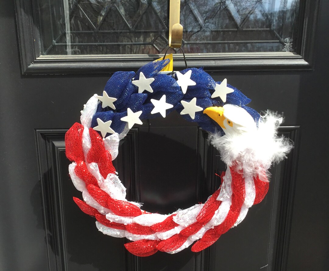 Eagle Wreath, Patriotic Decor, Red White Blue, Memorial Day - Etsy