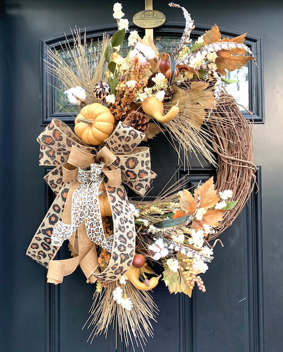 Leopard Wreath Animal Print Decor | Etsy