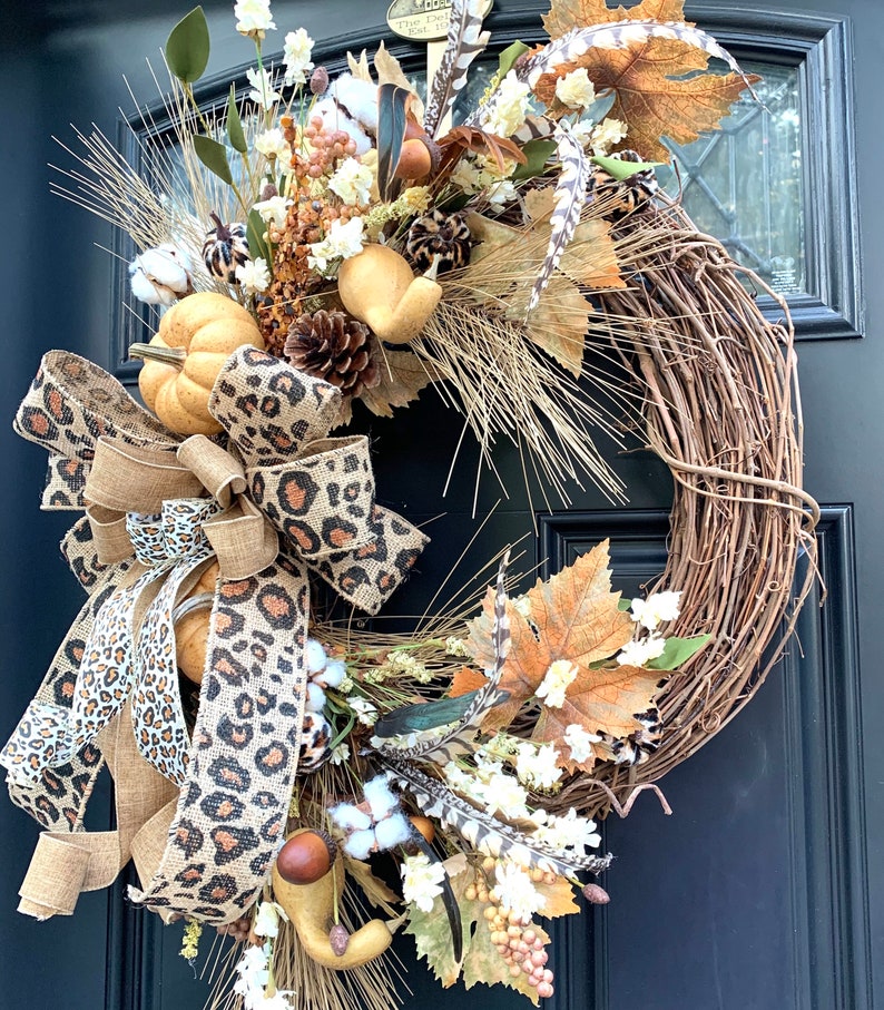 Leopard Wreath Animal Print Decor | Etsy