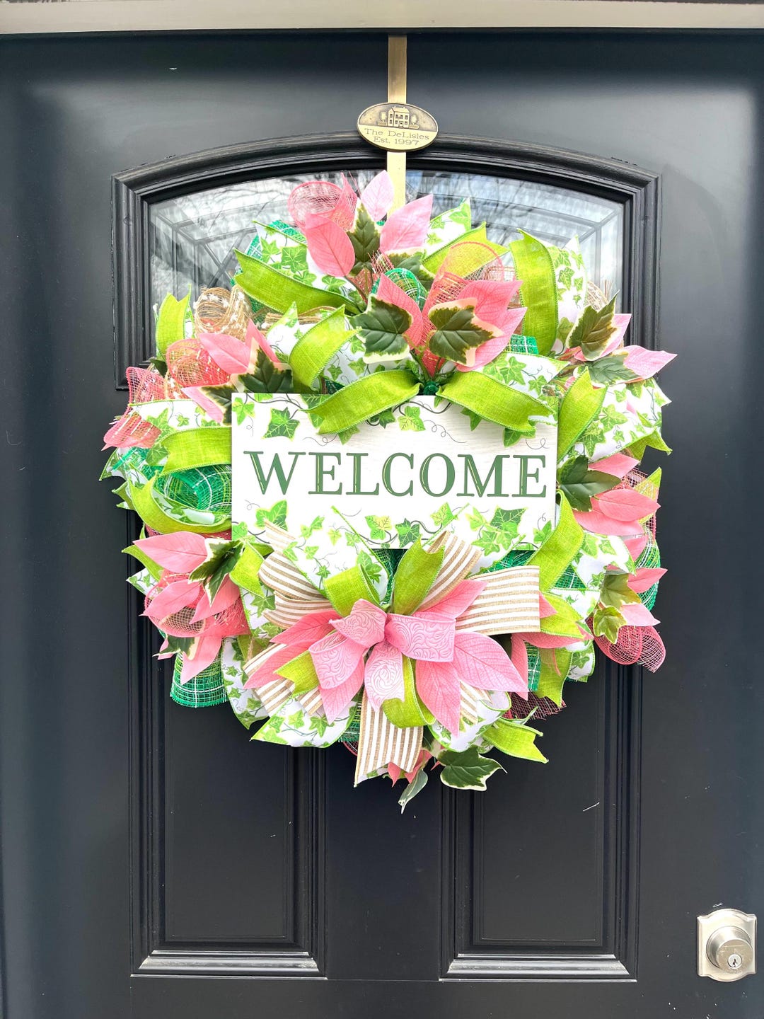 Ivy Wreath, Welcome Weath, Front Door Decor - Etsy