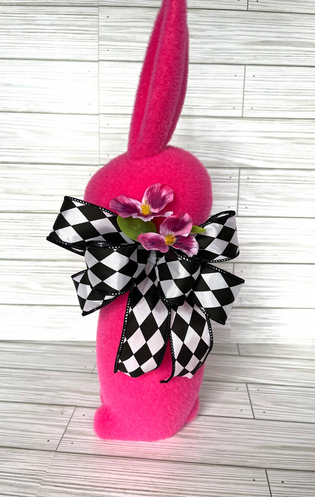 Flocked Bunny, Flocked Easter Bunny, Easter Centerpiece, Flocked Rabbit ...