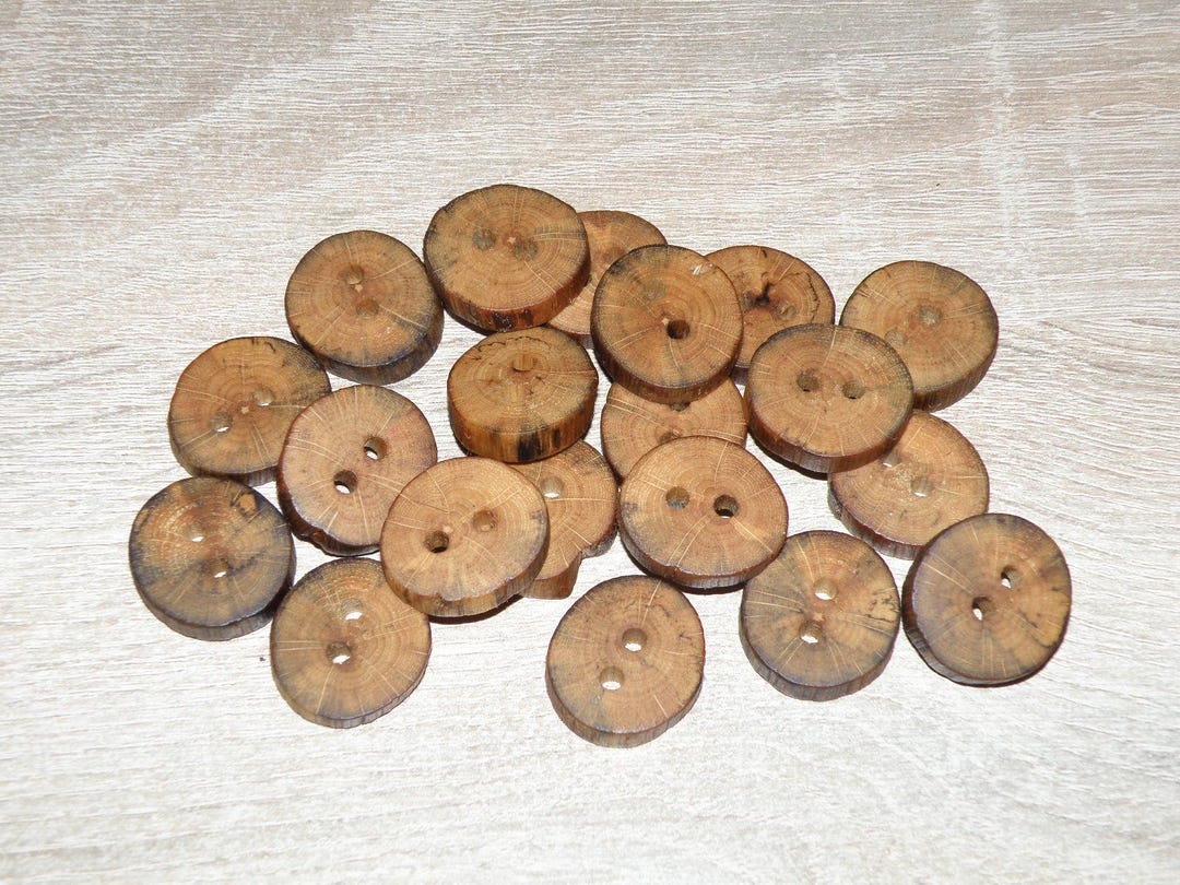 20 Handmade Wood Tree Branch Buttons , Accessories (0,94" Diameter X 0 ...