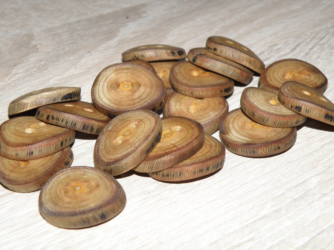 20 Handmade Wood Tree Branch Buttons , Accessories (0,98" Diameter X 0 ...