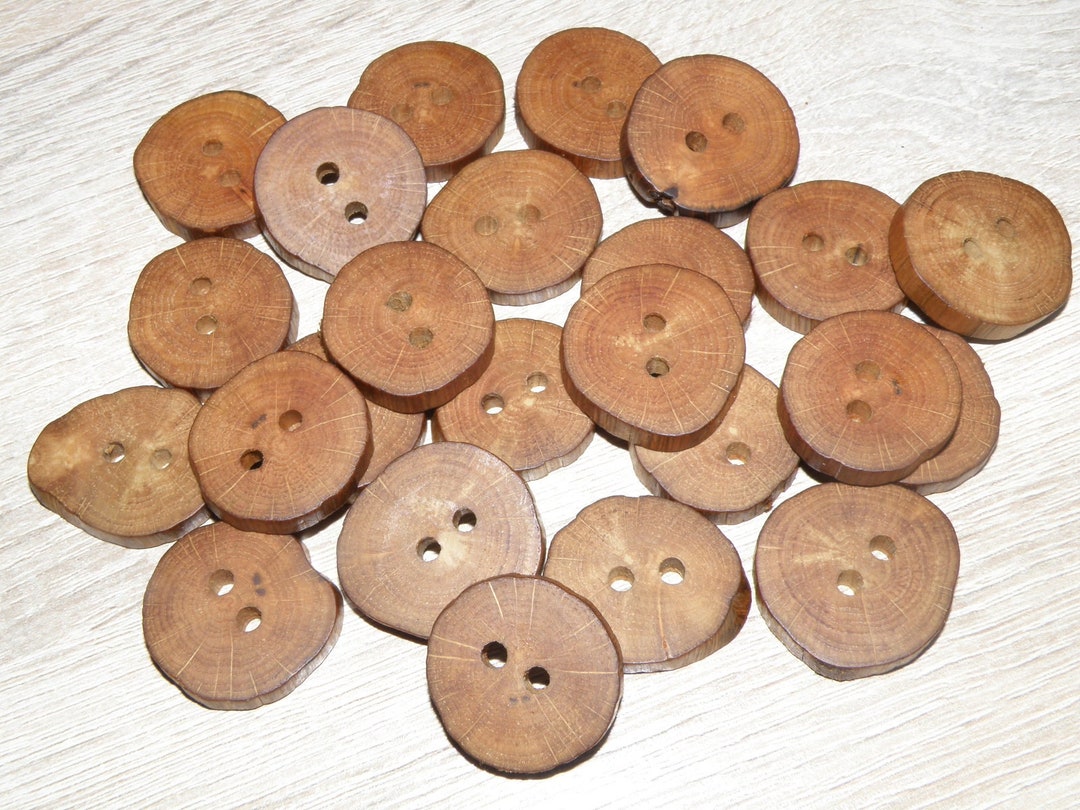 24 Handmade Wood Tree Branch Buttons , Accessories (0,98" Diameter X 0 ...