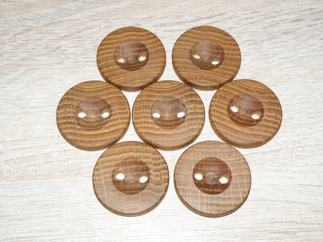 Large 7 Handmade Oak Wood Tree Branch Buttons , Accessories 1,57 ...