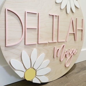 Daisy Name Sign, Nursery Name Sign, Daisy Nursery Decor, Name Sign for ...