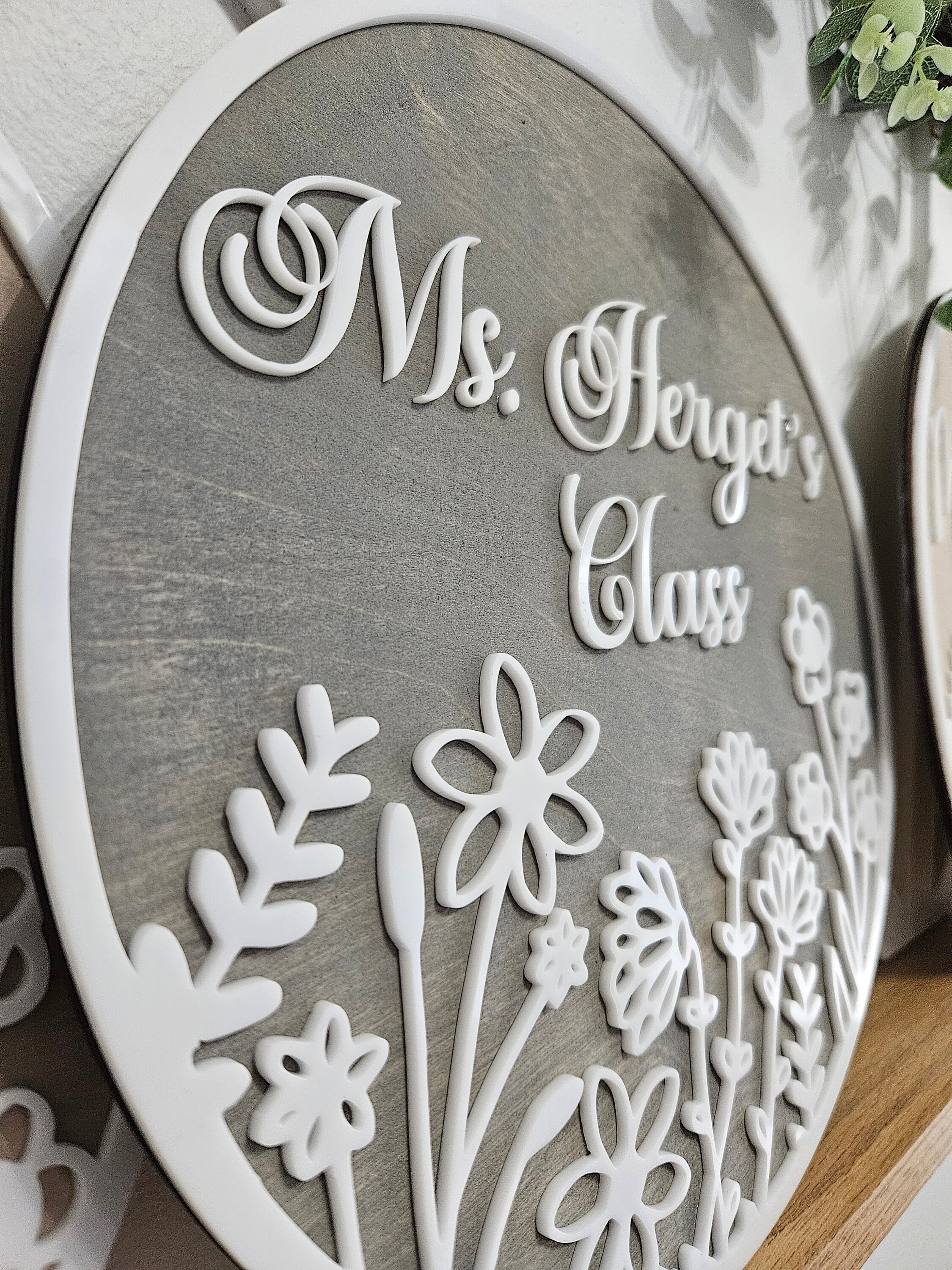 Teacher Class Room Gift Present Sign Floral Door - Etsy