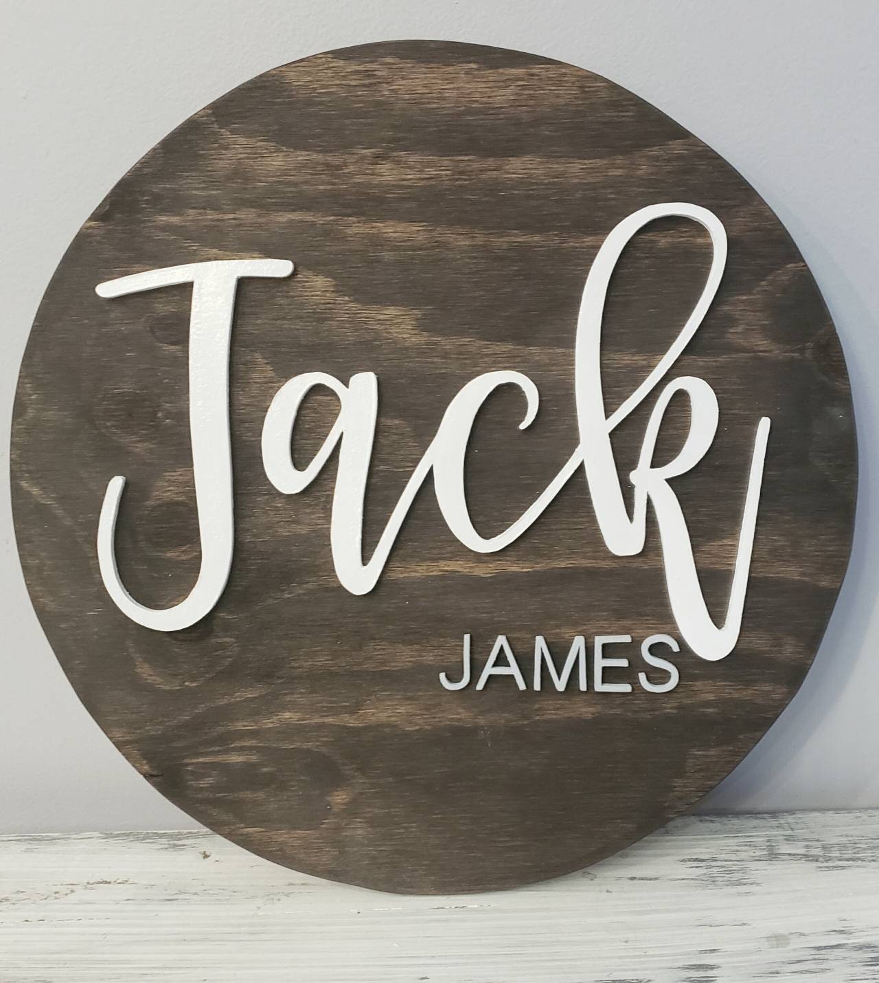 3D circle wood name sign room nursery name sign decor baby | Etsy