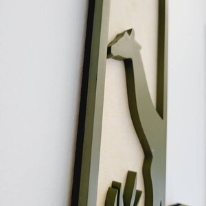 Safari Jungle Animal Wall Decor Wood Nursery Letters Name Sign Layered ...