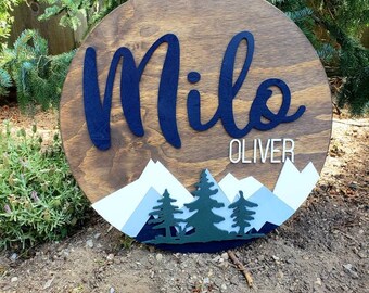 Wilderness Theme Boys or Girls Room Nursery Wood Name Sign | Etsy
