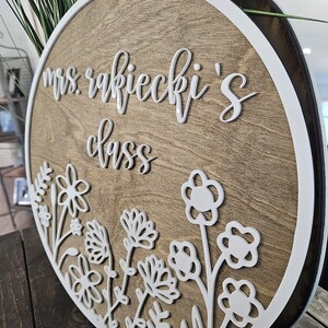 Teacher Class Room Gift Present Sign Floral Door - Etsy