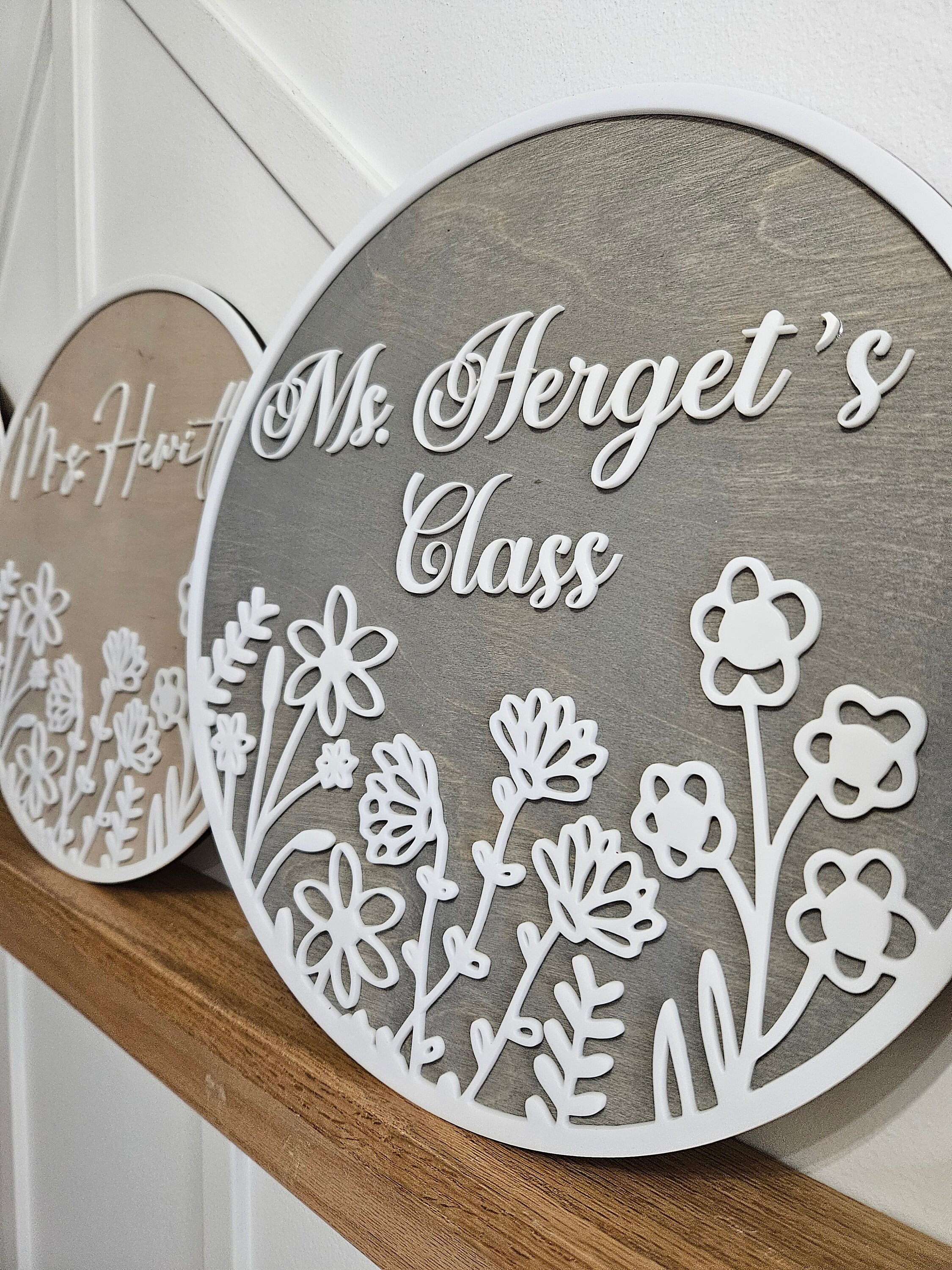 Teacher Class Room Gift Present Sign Floral Door - Etsy