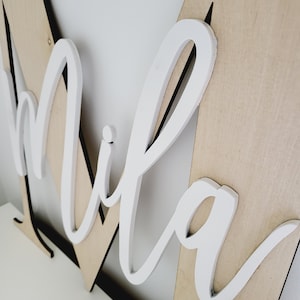 3d Custom Wooden Wall Name Sign Wood First Initial Modern Nursery ...