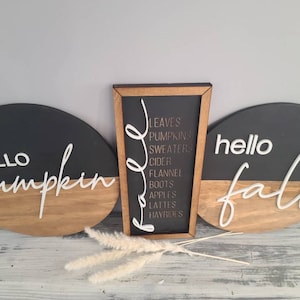 Fall 2022 Decor Bundle 3d Wood Hello Fall Hello Pumpkin Fall - Etsy Canada