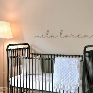 Wood Script Nursery Baby Room Name Laser Cut Sign Cursive First and ...