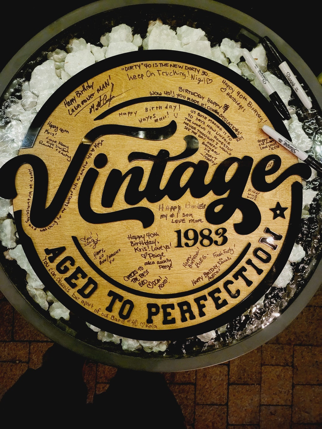 Personalized Birthday Signature Board - Custom Wood Signing Board for ...