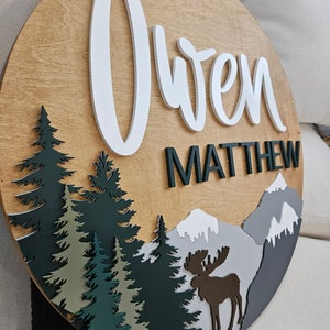 Round Wilderness Woodland Forest Theme Boys Room Nursery Wood Circle ...