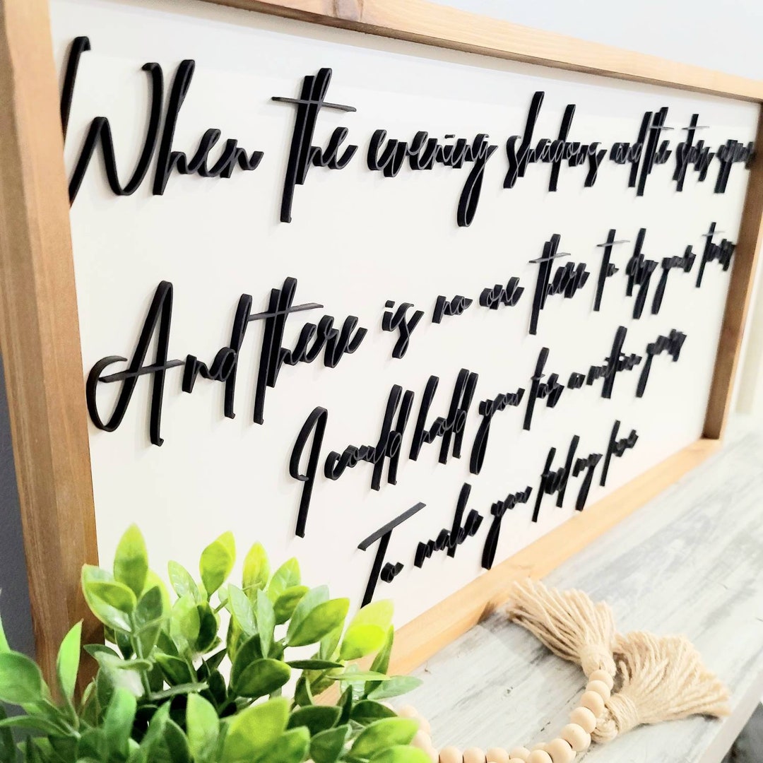 3d Wood Framed Custom Song Lyrics Sign Make You Feel My Love Adele ...