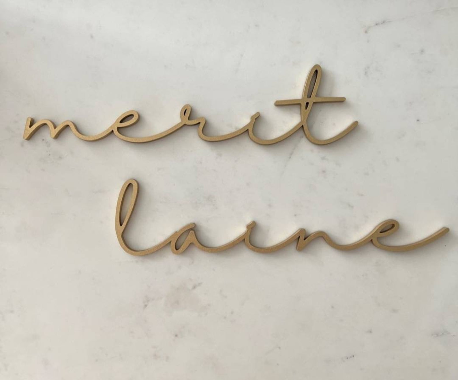 Wood Script Nursery Baby Room Name Laser Cut Sign Cursive First and ...