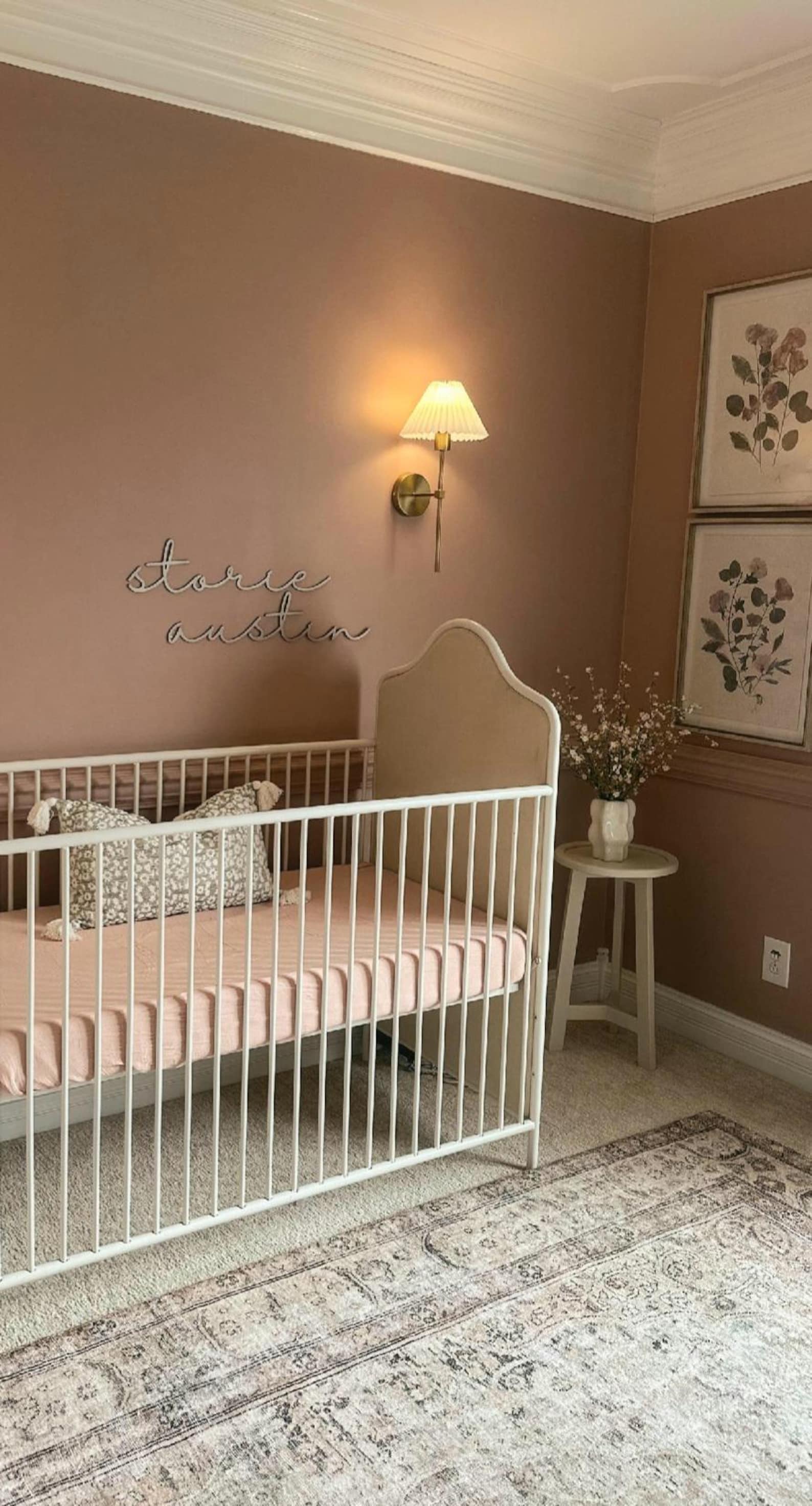 Wood Script Nursery Baby Room Name Laser Cut Sign Cursive First and ...