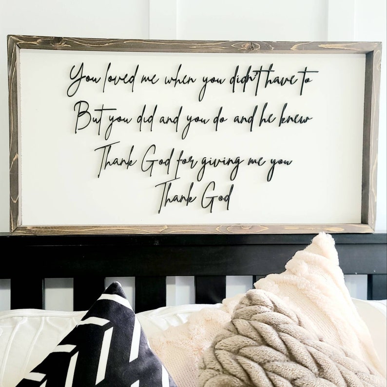 3d Wood Framed Custom Song Lyrics Sign Kane Brown Thank God - Etsy