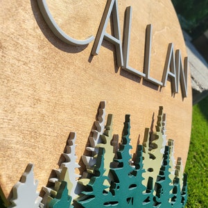 3D Wood Wilderness Woodland Fog Tree Forest Theme Room Nursery Circle ...