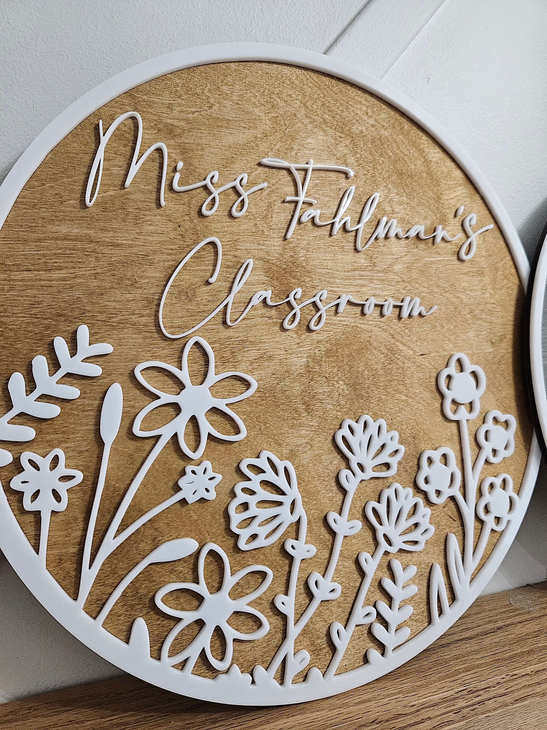 Teacher Class Room Gift Present Sign Floral Door - Etsy