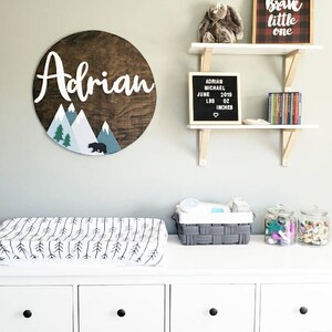 Wilderness Theme Boys or Girls Room Nursery Wood Name Sign Wall Hanging ...