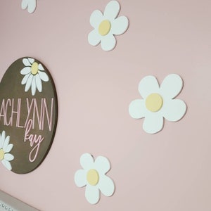 Custom Daisy Wood Name Sign, Floral Nursery Decor - Etsy