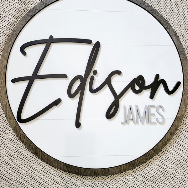 Wooden Circle Sign for Boys - Etsy