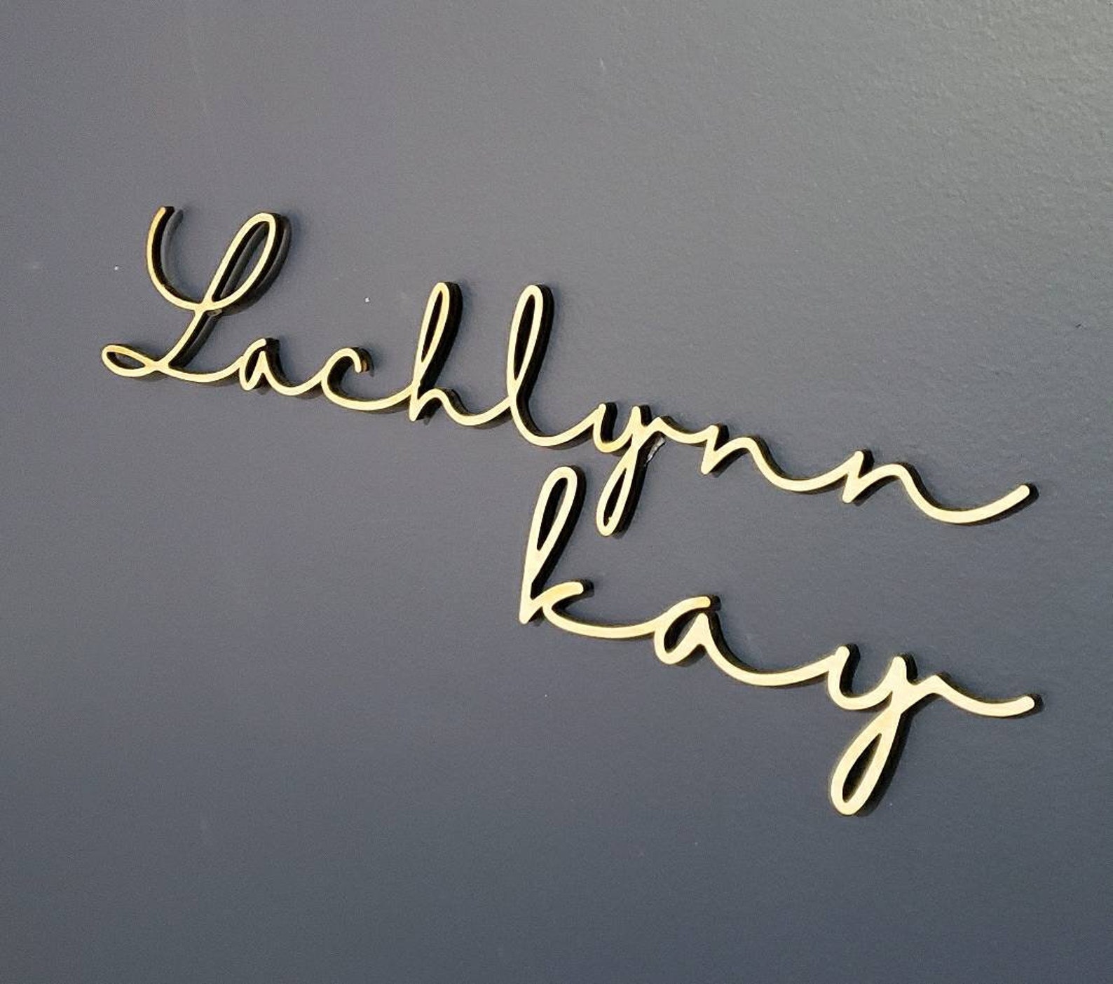 Wood Script Nursery Baby Room Name Laser Cut Sign Cursive | Etsy