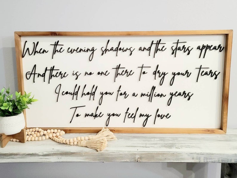 3d Wood Framed Custom Song Lyrics Sign Cover Me Up You Make | Etsy Canada