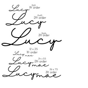 24 Inch Wood Script Nursery Baby Room Name Laser Cut Sign Cursive First ...