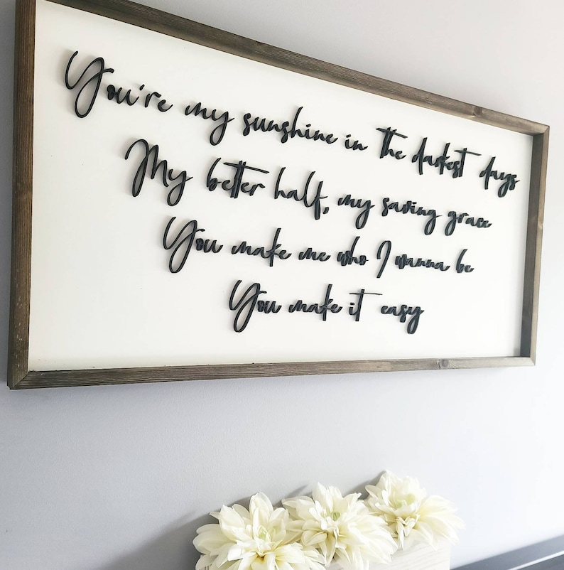 3d Wood Framed Custom Song Lyrics Sign Cover Me Up You Make - Etsy Canada