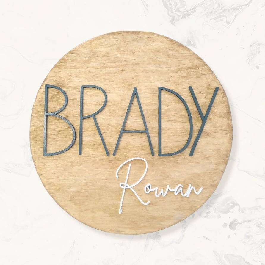 Round Circle 3d Wood Name Sign Room Nursery Name Sign Decor - Etsy Canada