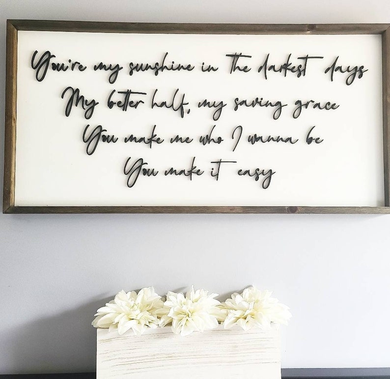 3d Wood Framed Custom Song Lyrics Sign Cover Me Up You Make | Etsy Canada